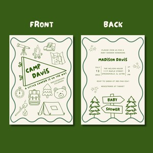 Camp Baby Shower Invite, Little Camper on the Way, Outdoorsy Baby Party ...