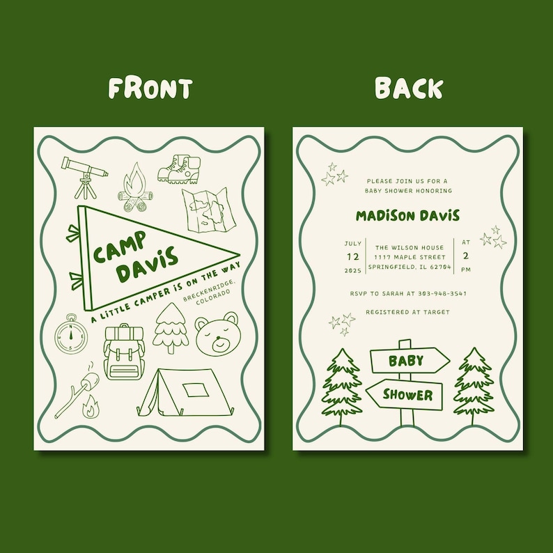 Camp Baby Shower Invite, Little Camper on the Way, Outdoorsy Baby Party ...