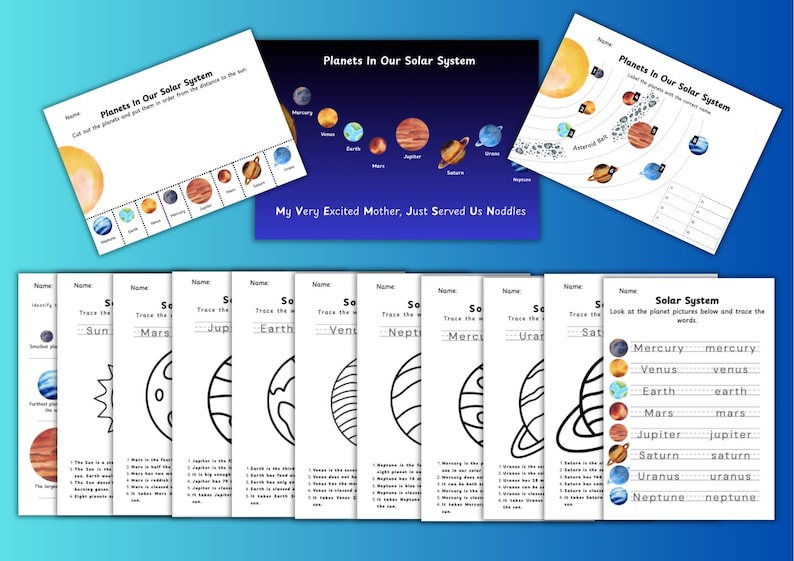 Solar System Worksheets – Planet Names, Order & Coloring (printable PDF ...