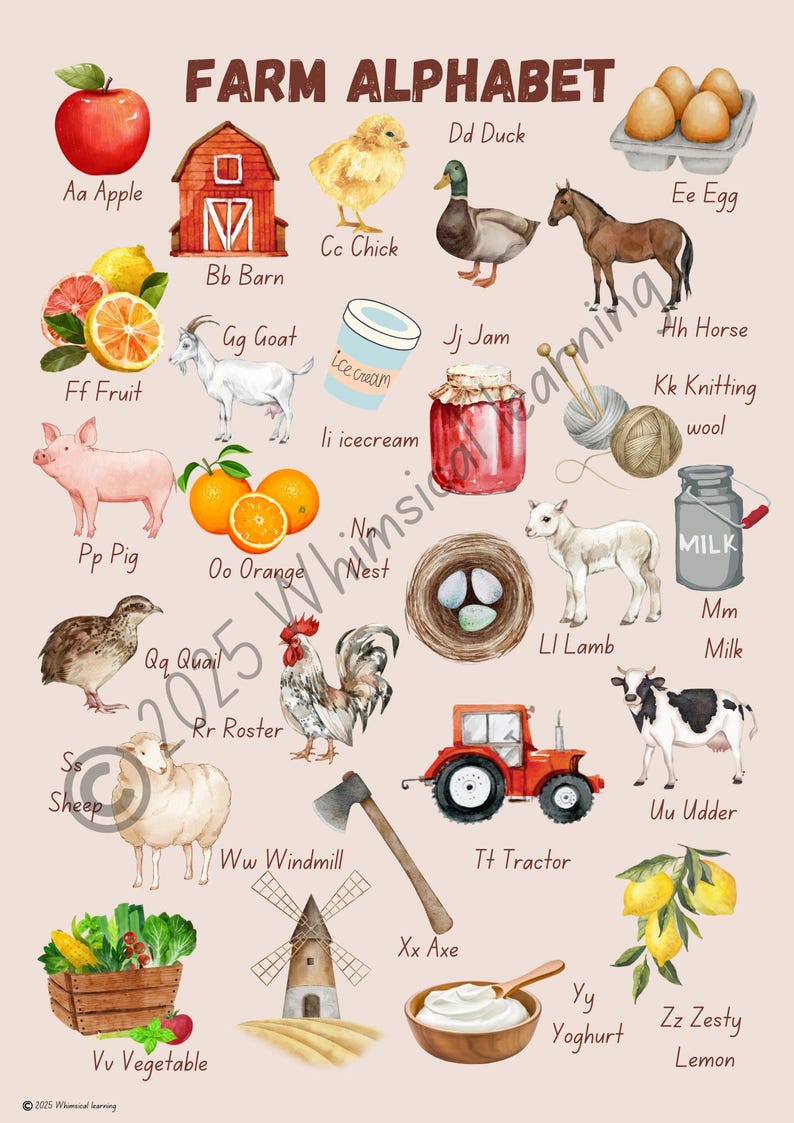 Farm Alphabet Poster | Home Education | Learning | Morning Basket ...