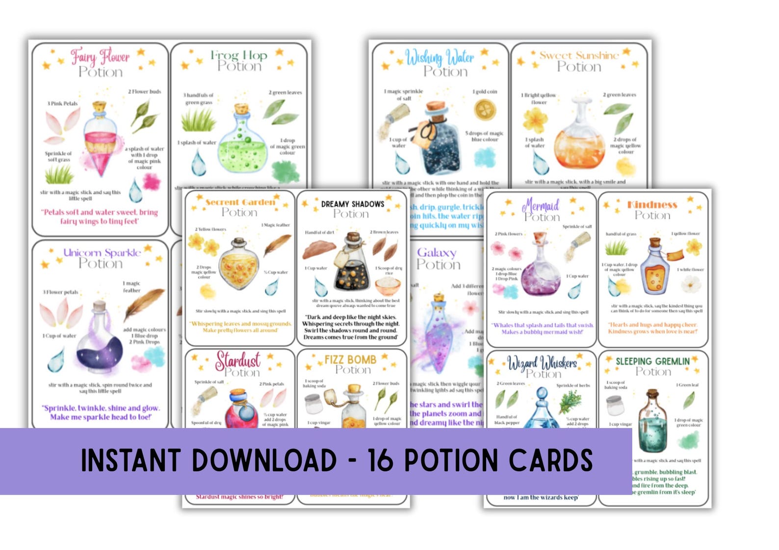 Magic Potion Recipe Cards | Mud Kitchen Play (digital Download) - Etsy ...