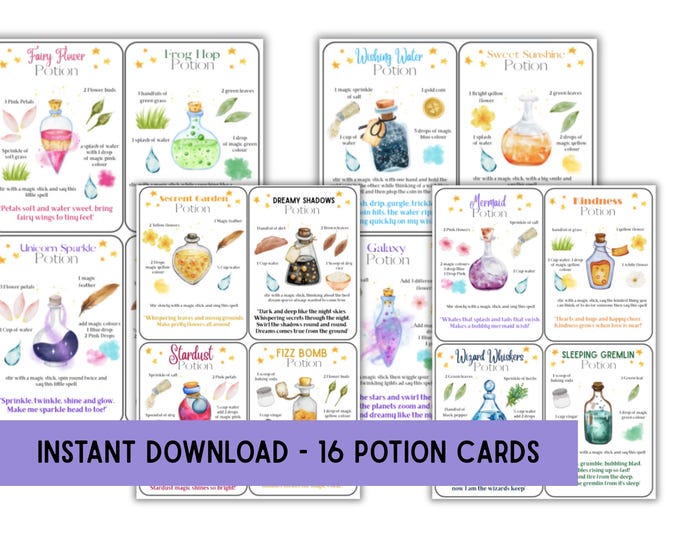 Magic Potion Recipe Cards | Mud Kitchen Play (digital Download) - Etsy ...