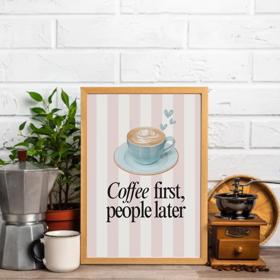 Coquette Coffee First Digital Wall Art - Etsy