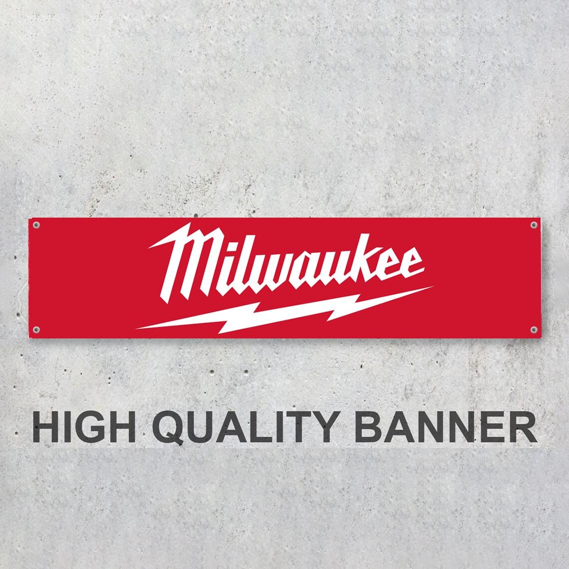 Milwaukee Tools Vinyl Banner Sign Workspace Decoration Garage Car Bike ...