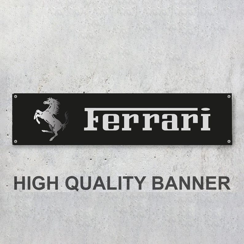 Ferrari Racing Vinyl Banner Sign Workspace Decoration Garage Car Bike ...
