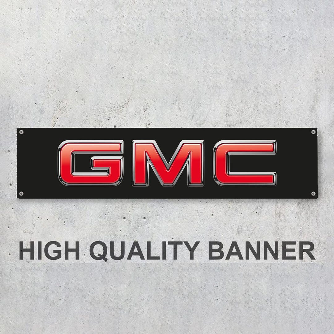 GMC Racing Vinyl Banner Sign Workspace Decoration Garage Car Bike ...
