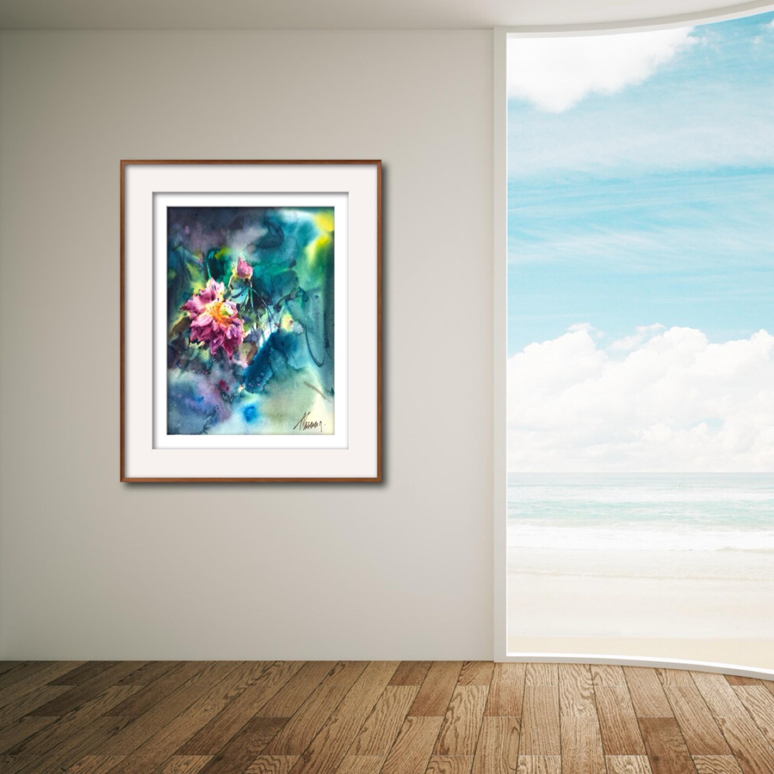 Jason Studio; Lotus Flower; Printable Original Watercolor Painting ...