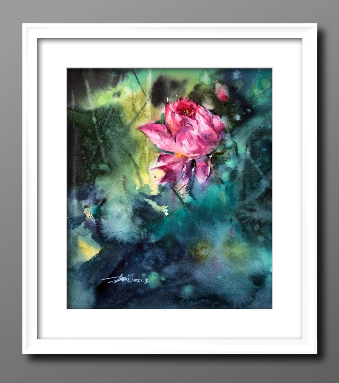 Jason Studio; Lotus Flower; Printable Original Watercolor Painting ...