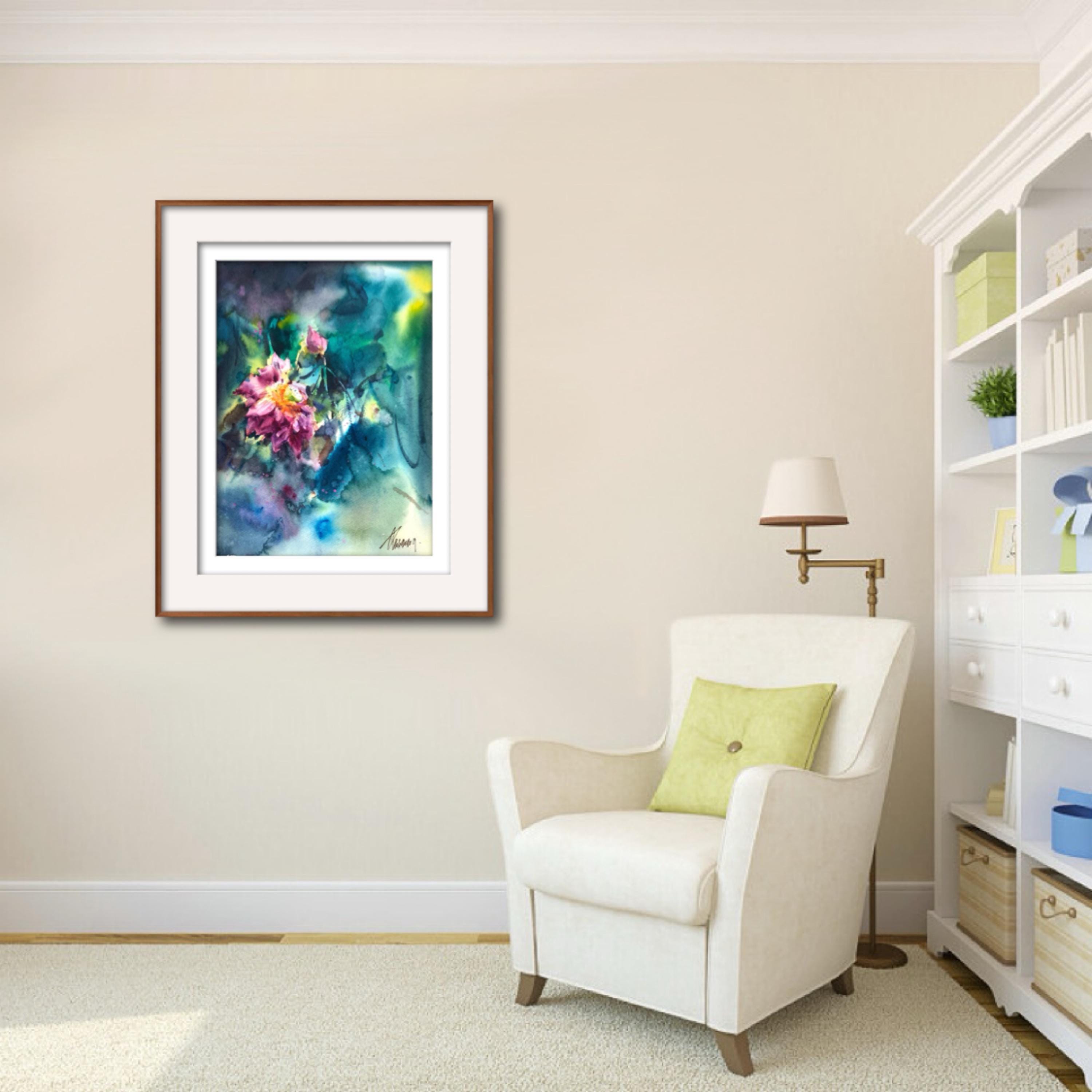 Jason Studio; Lotus Flower; Printable Original Watercolor Painting ...