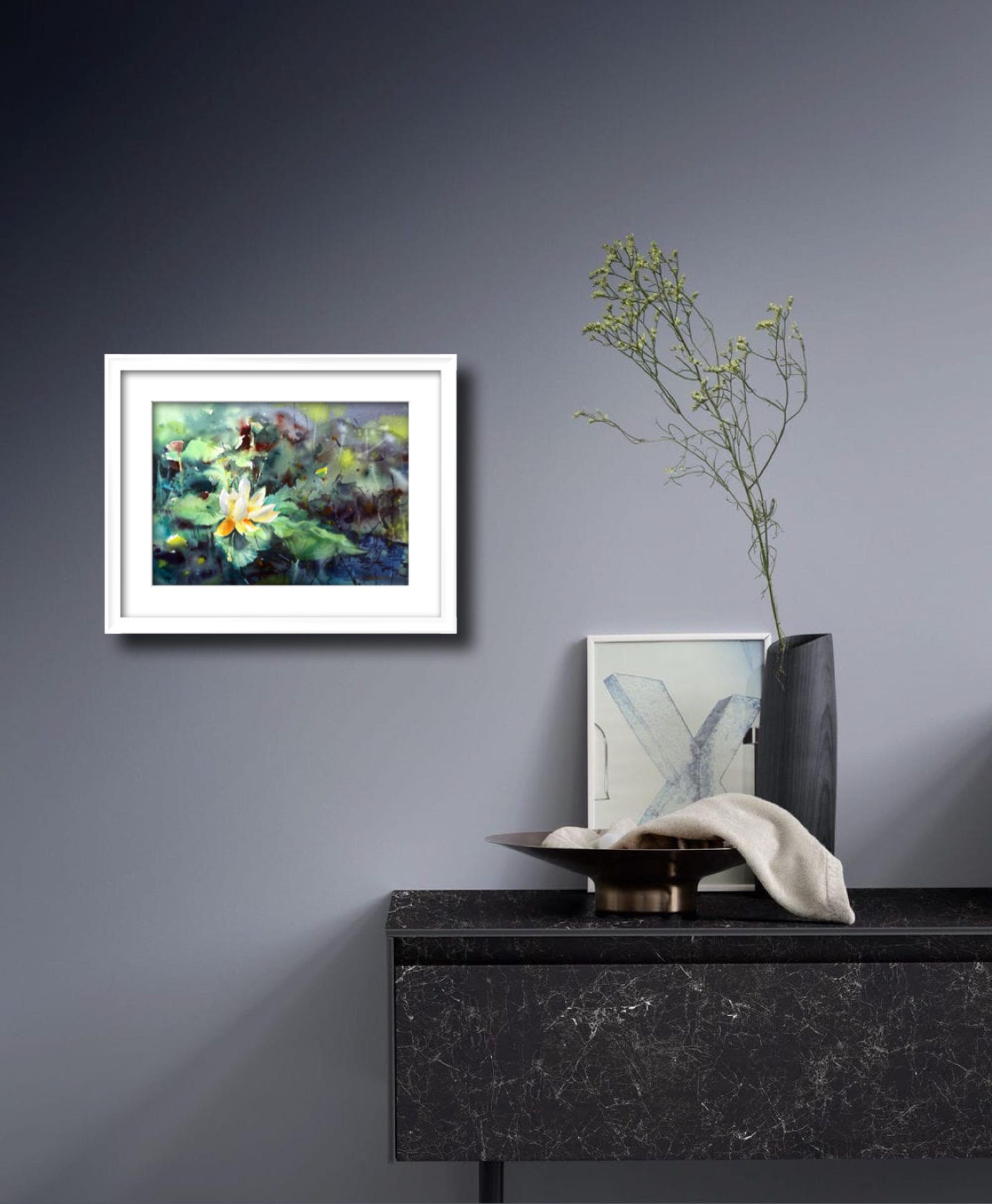 Jason Studio; Lotus Flower; Printable Original Watercolor Painting ...