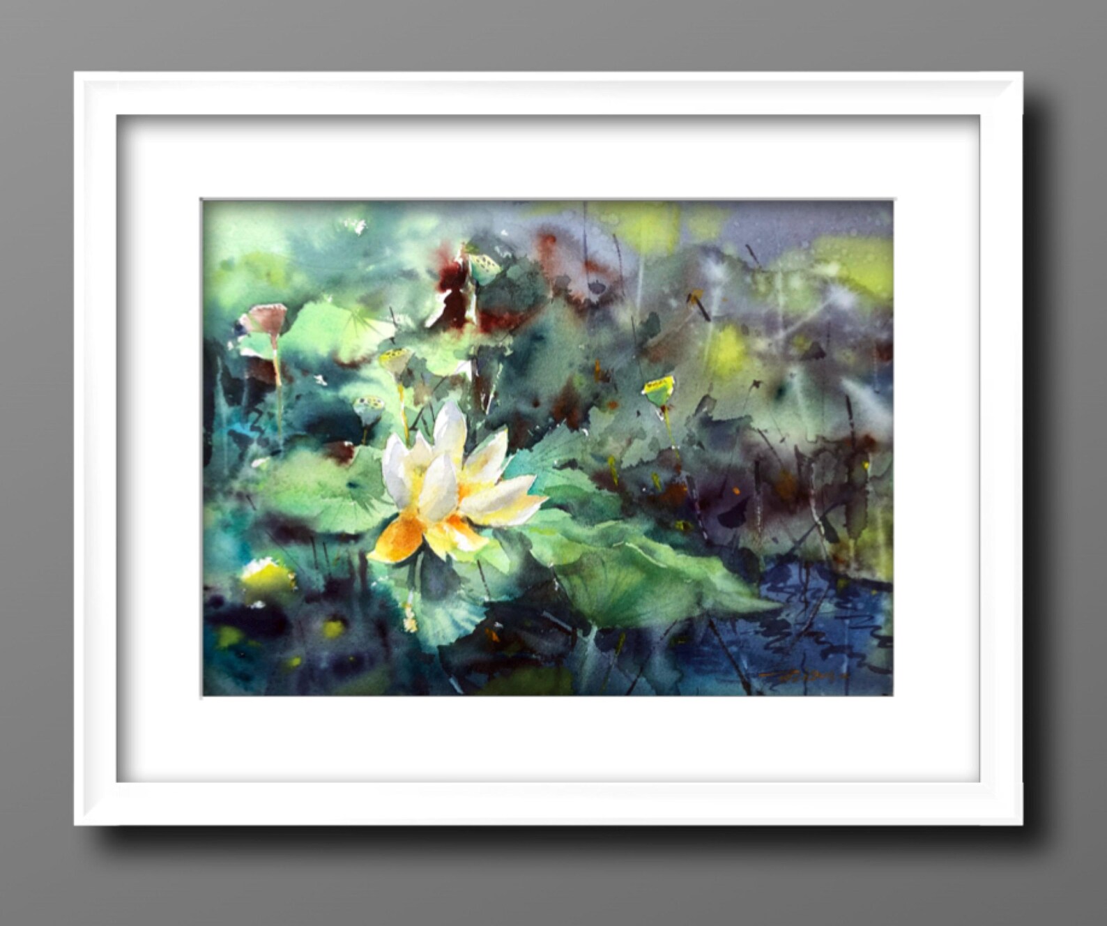 Jason Studio; Lotus Flower; Printable Original Watercolor Painting ...