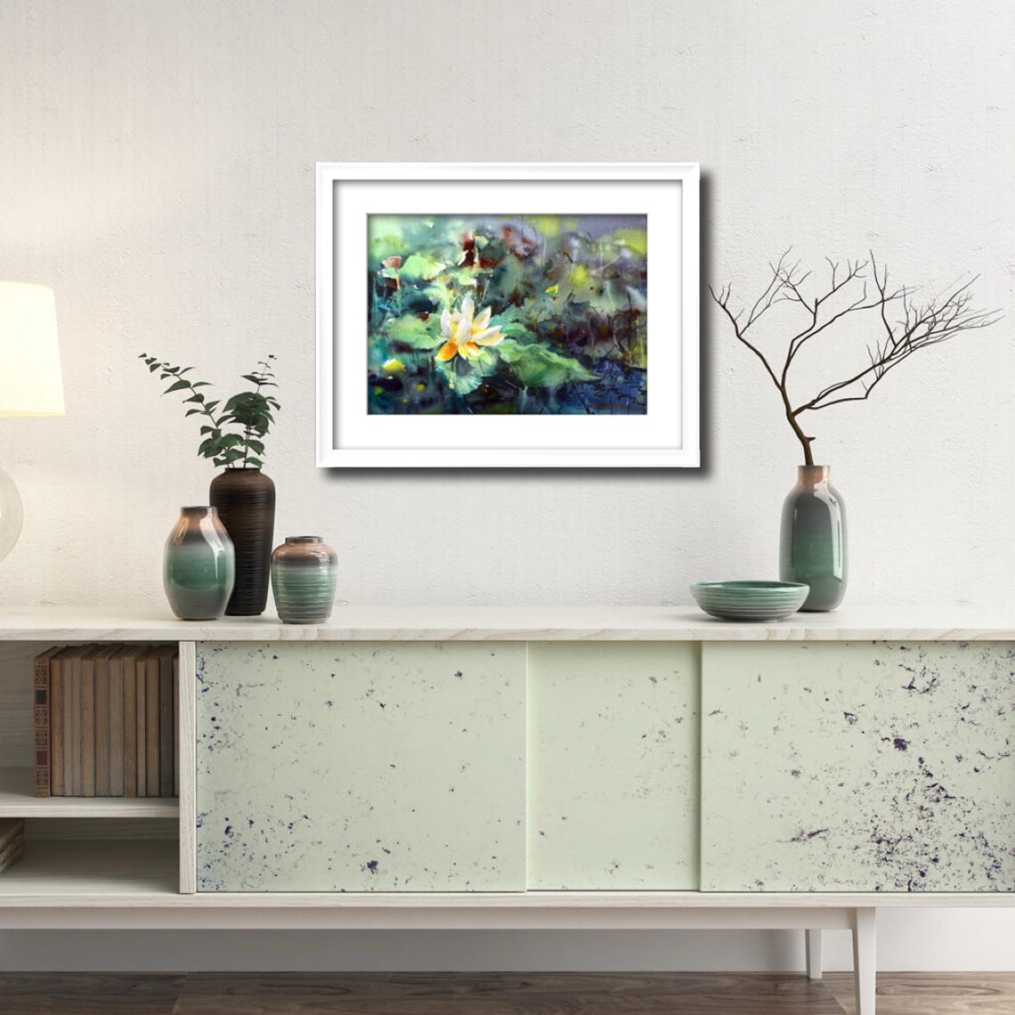 Jason Studio; Lotus Flower; Printable Original Watercolor Painting ...