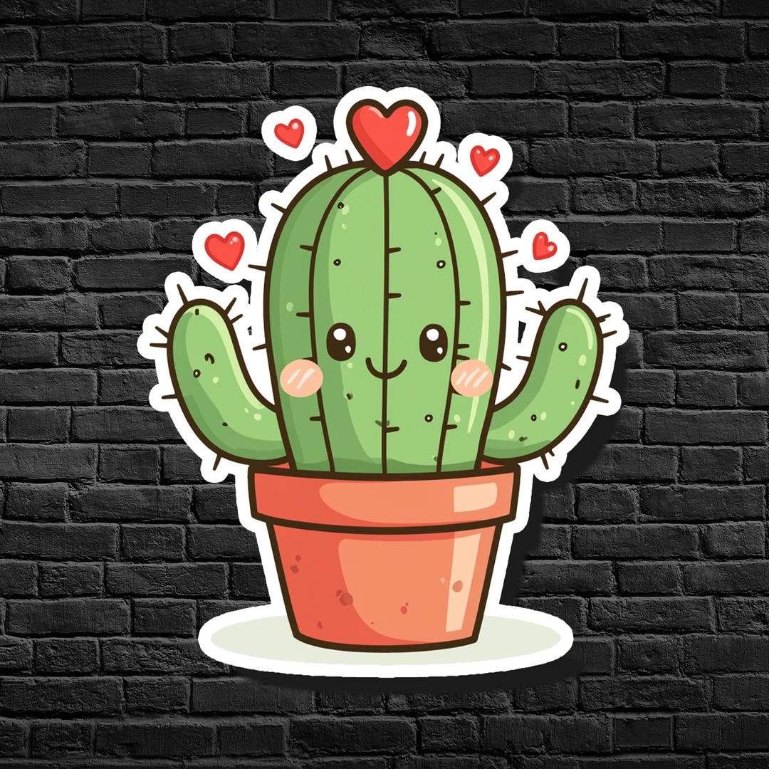 Chibi Cactus Monster - Version 1 | Kawaii Inspired Sticker | Cute Chaos ...