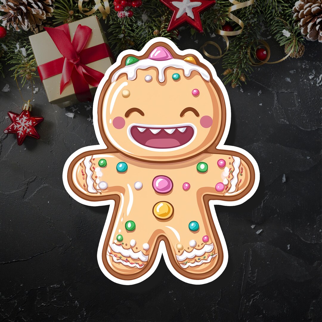 Gingerbread Cookie Sticker, Holiday Baking Sticker, Christmas Vinyl ...