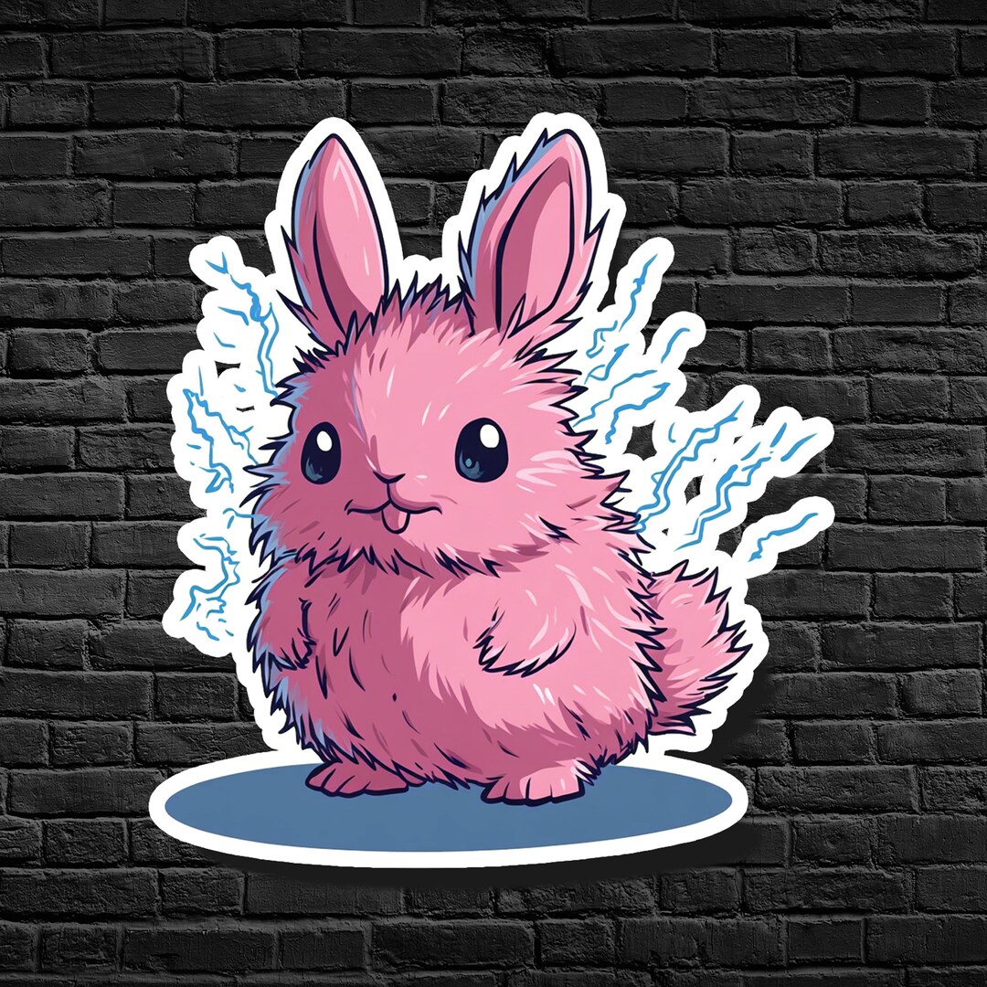 Static Shock Bunny | Kawaii Inspired Sticker | Cute Chaos - Etsy