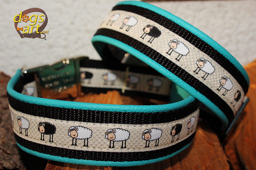 Black Sheep Dog Collar Leather, Metal Buckle Available With Name ...