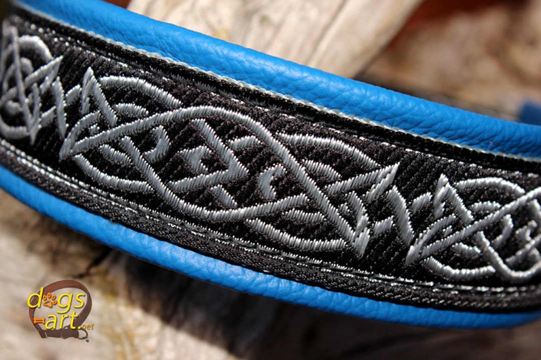 Viking Dog Collar Leather, Celtic Knots, Strong Metal Aluminum Buckle ...