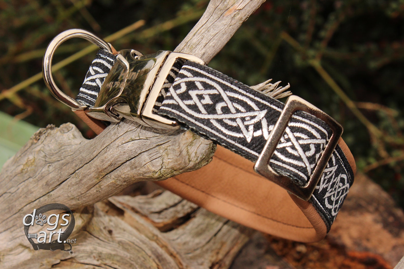 Celtic Dog Collar Leather, Celtic Knot, Strong Metal Buckle, With Name ...
