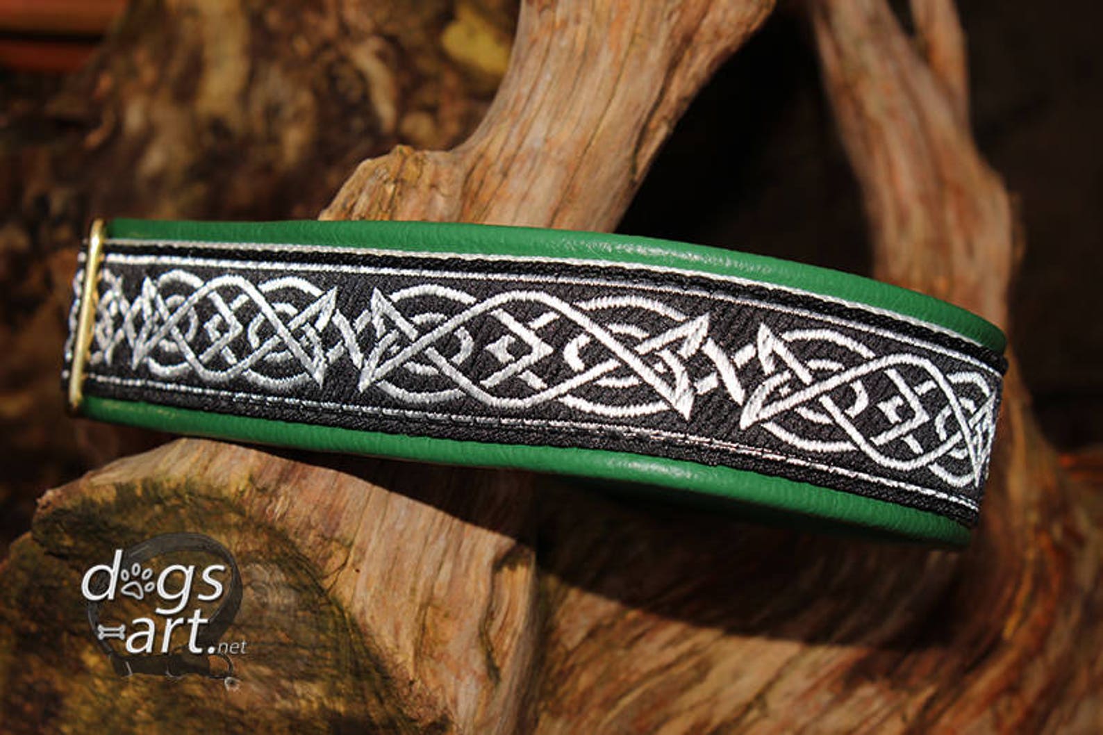 Celtic Dog Collar, Martingale Limited Slip, Brass Hardware, Irish ...