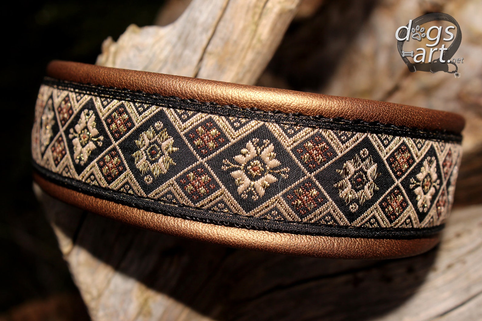 Martingale Dog Collar Leather Fancy Brass Limited Slip - Etsy