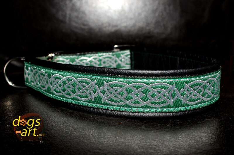 Celtic Knot Leather Dog Collar Strong metal Buckle Design | Etsy