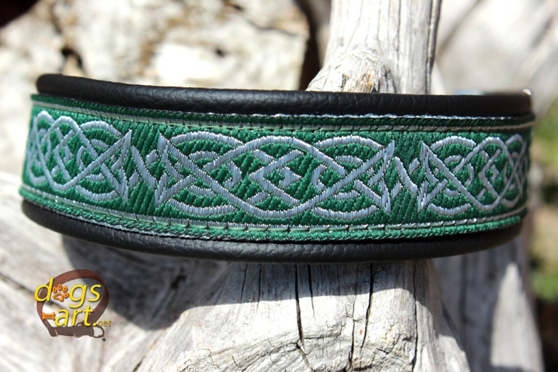 Celtic Dog Collar Leather Metal Buckle Personalized - Etsy