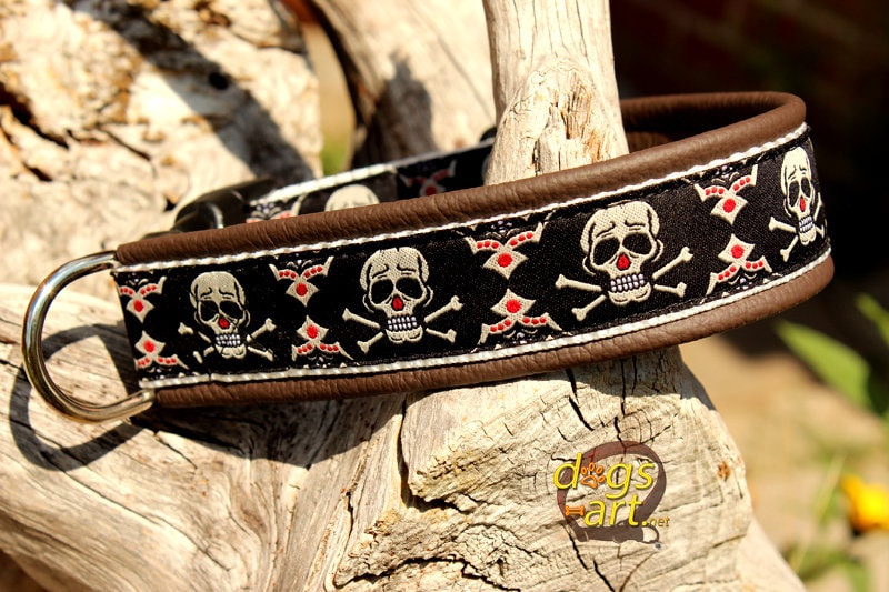 Skull Dog Collar With Buckle, Design Skulls Pirate Tribal, Create Your ...