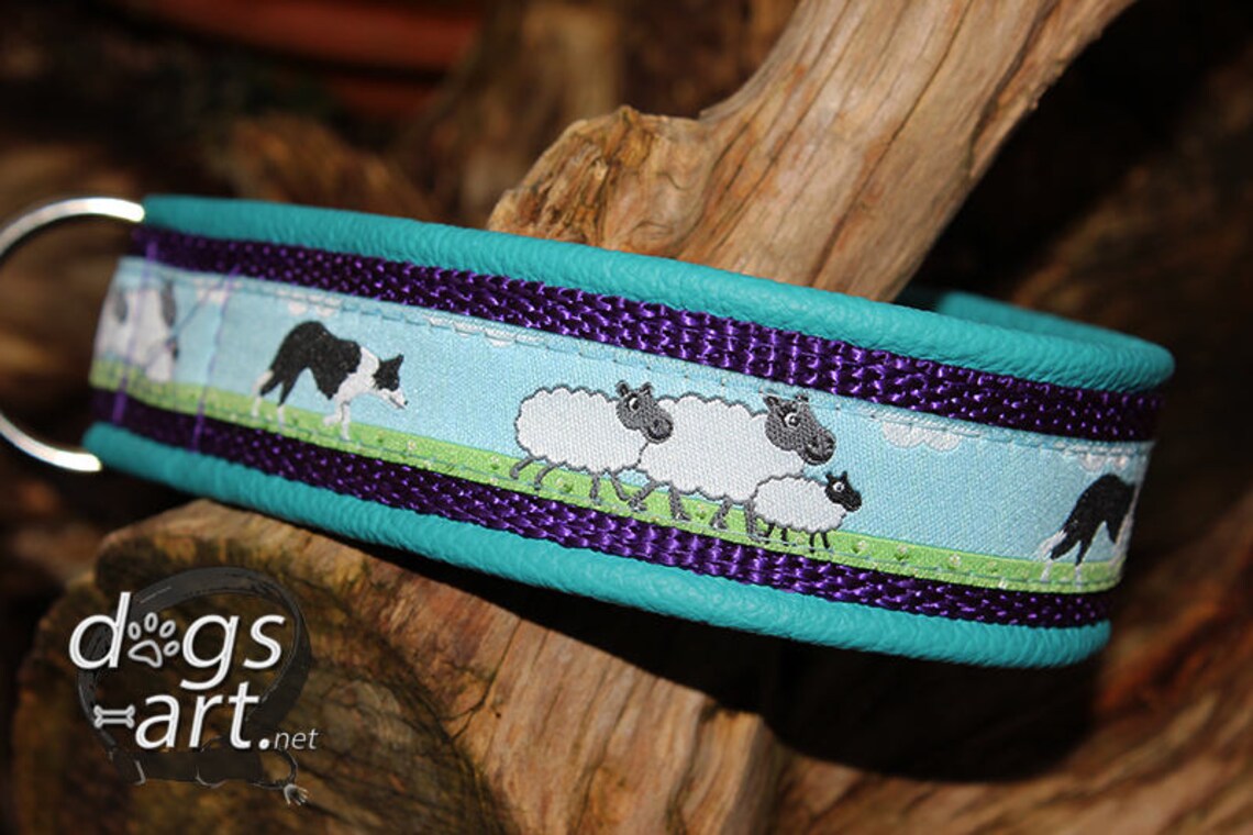 Border Collie Dog Collar Leather Martingale Limited Slip - Etsy