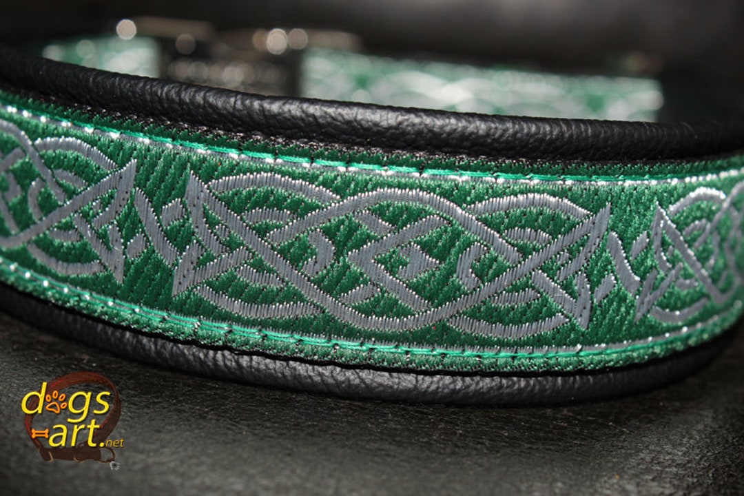 Celtic Knot Leather Dog Collar, Strong Metal Buckle, Design Your Own ...