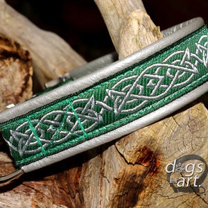Celtic Dog Collar Leather, Strong Metal Buckle, Personalization With ...