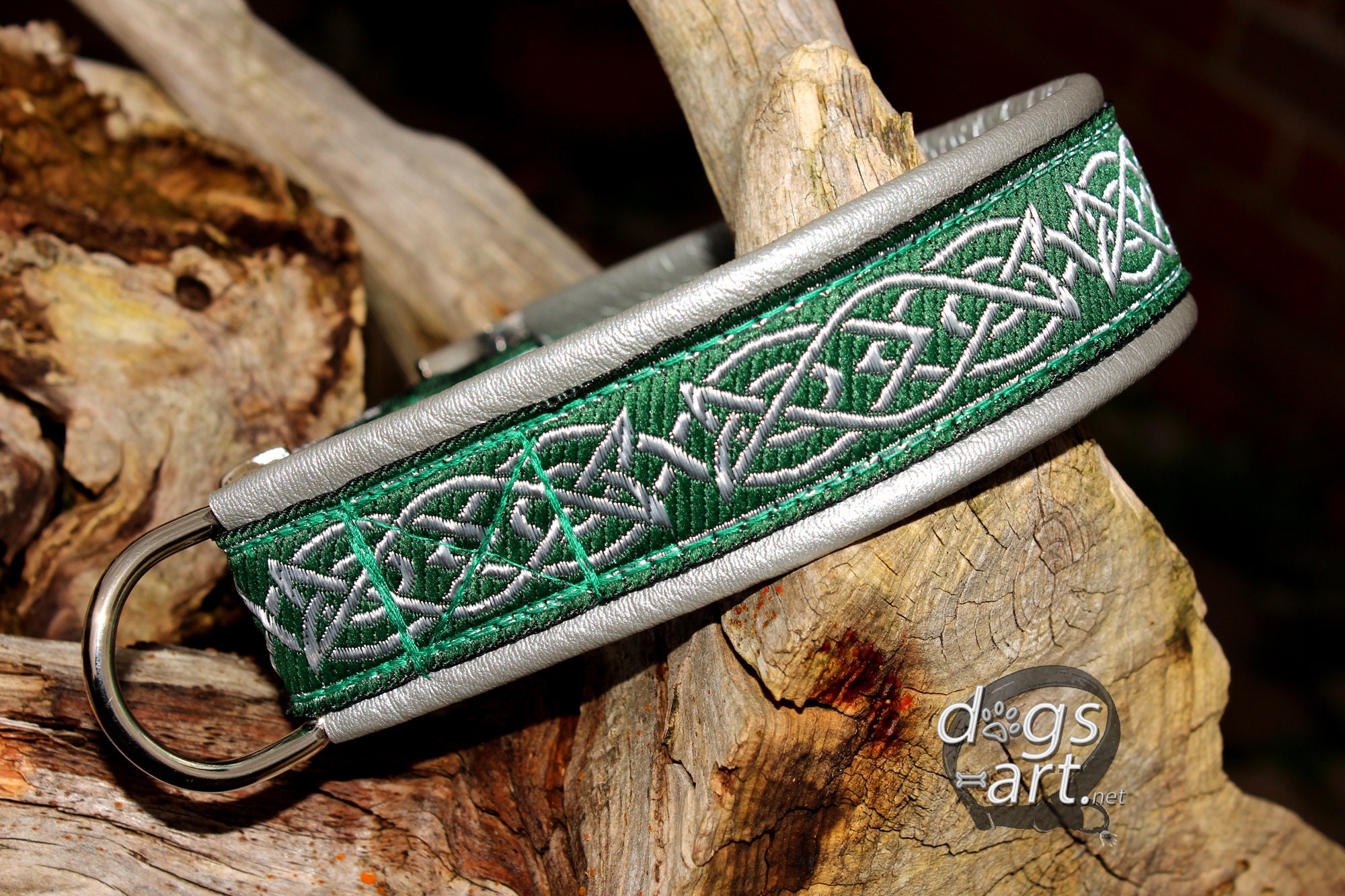 Celtic Dog Collar Leather, Strong Metal Buckle, Personalization With ...
