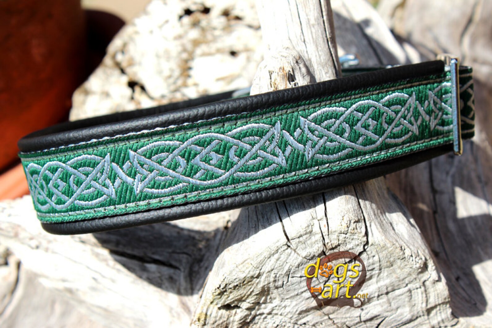 Celtic Dog Collar Leather Metal Buckle Personalized | Etsy