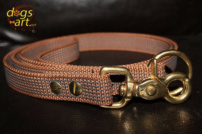 Dog Leash Rubberized 4ft Leash Hardware Brass Non Slip | Etsy