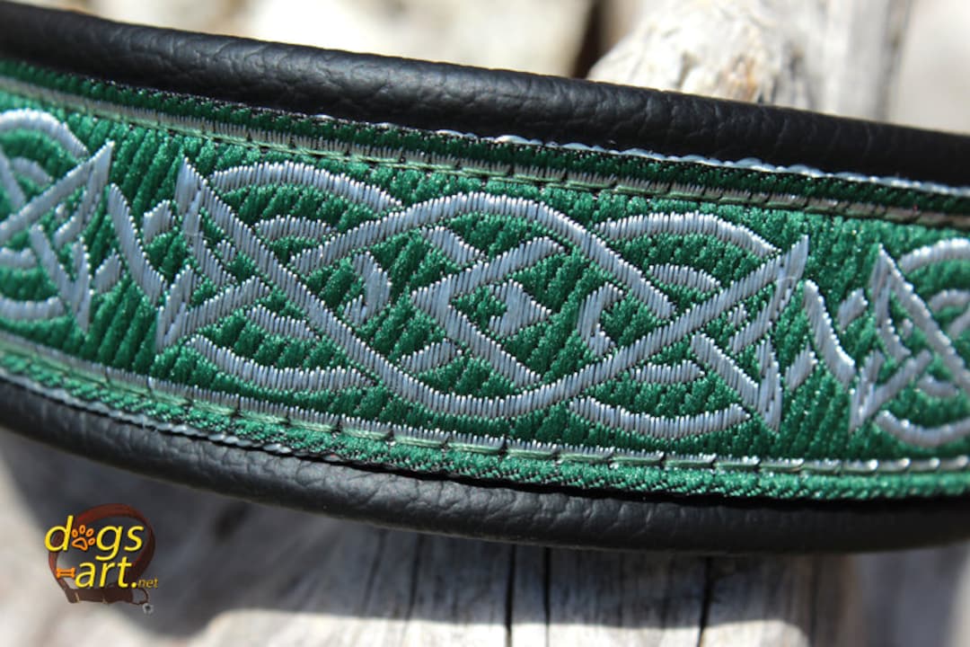 Celtic Dog Collar Leather, Metal Buckle, Personalized Engraving ...