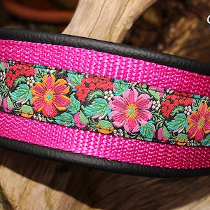 Large Dog Collar Leather, 2 Inch Collars, Floral, Flower, Spring ...