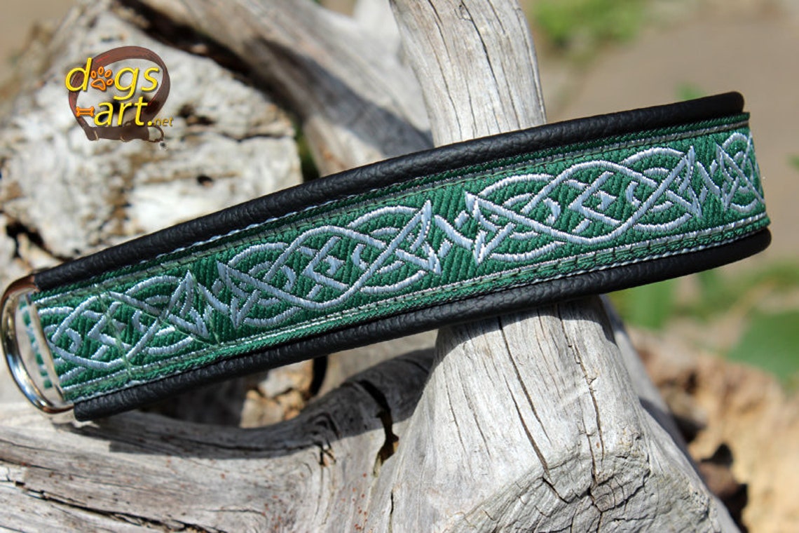 Celtic Dog Collar Leather Metal Buckle Personalized | Etsy