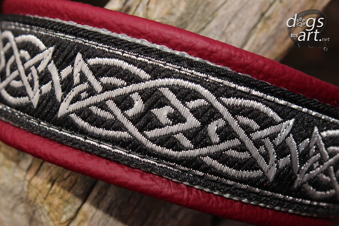 Celtic Dog Collar Leather, Celtic Knots, Strong Metal Buckle ...