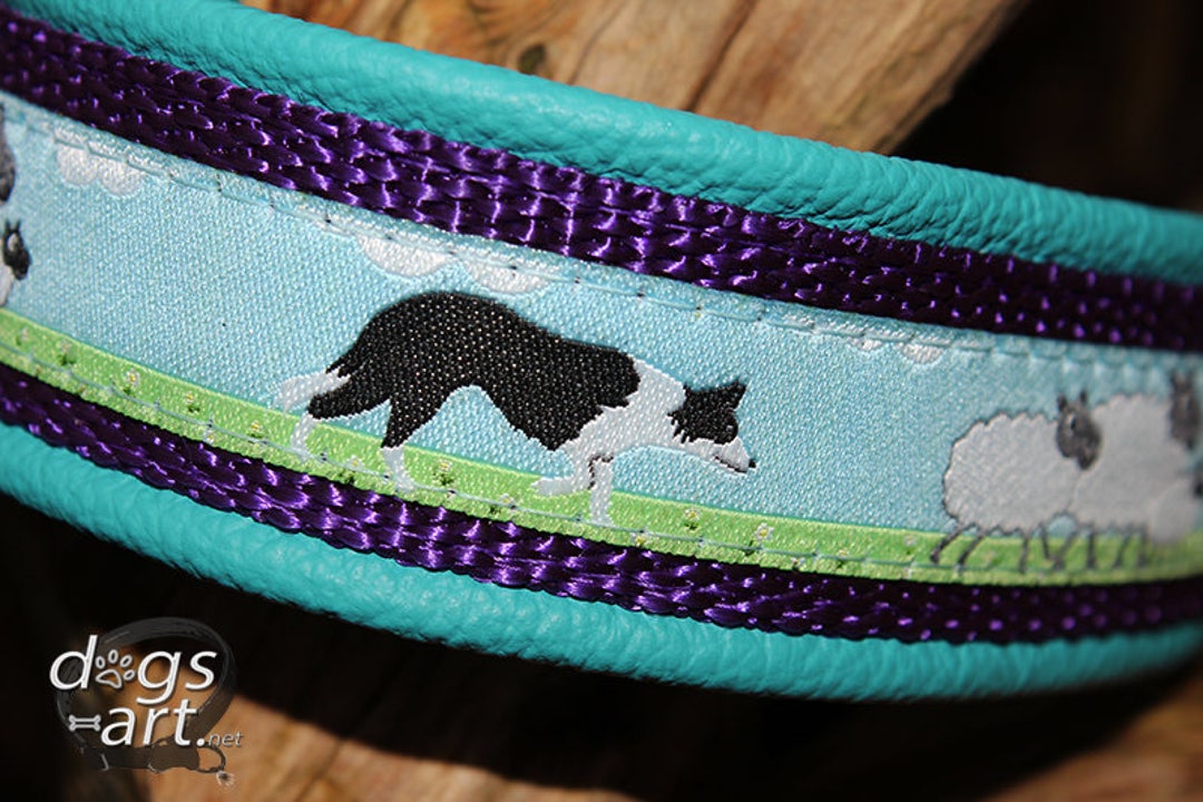 Border Collie Dog Collar, Leather, Martingale Limited Slip, Design Your ...