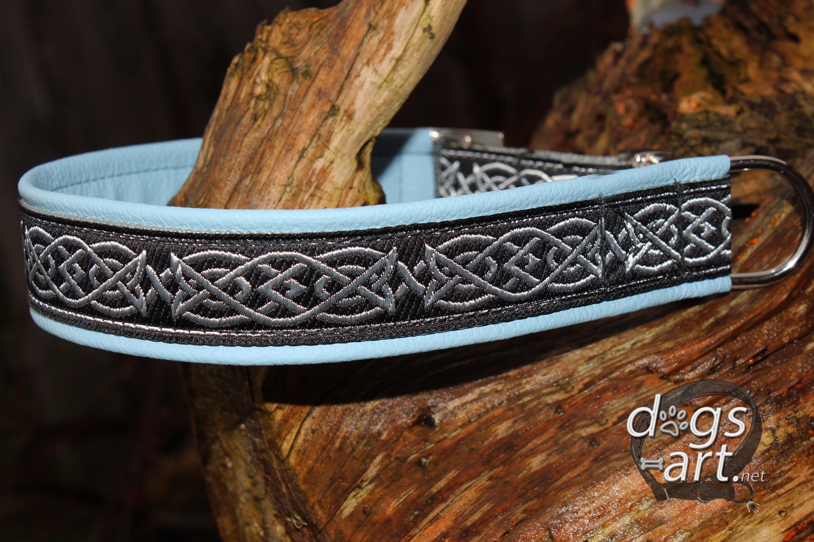 Dog Collar Leather, Celtic Knot, Metal Buckle, Engraved Personalized ...