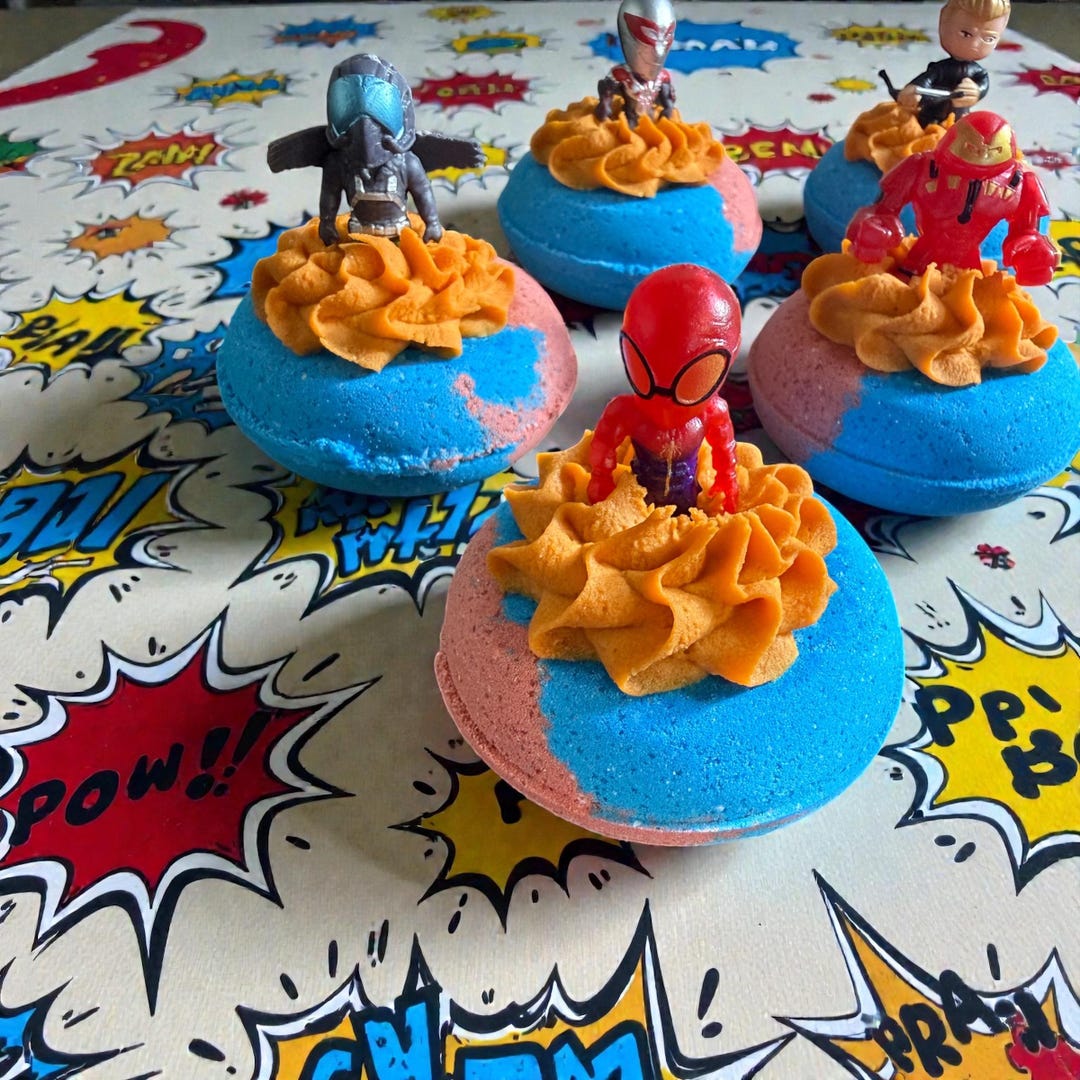 Super Hero Bath Bombs: Made With Buttermilk Powder, Cocoa Butter ...