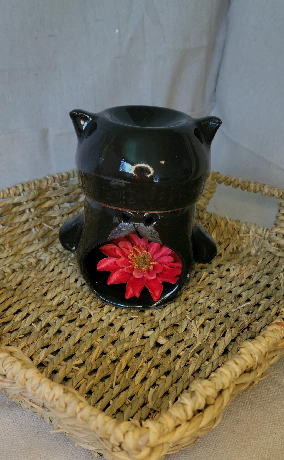 Black Cat Wax Warmer | Cat Mushroom | Oil Defuser | Wax Melter | Tea ...