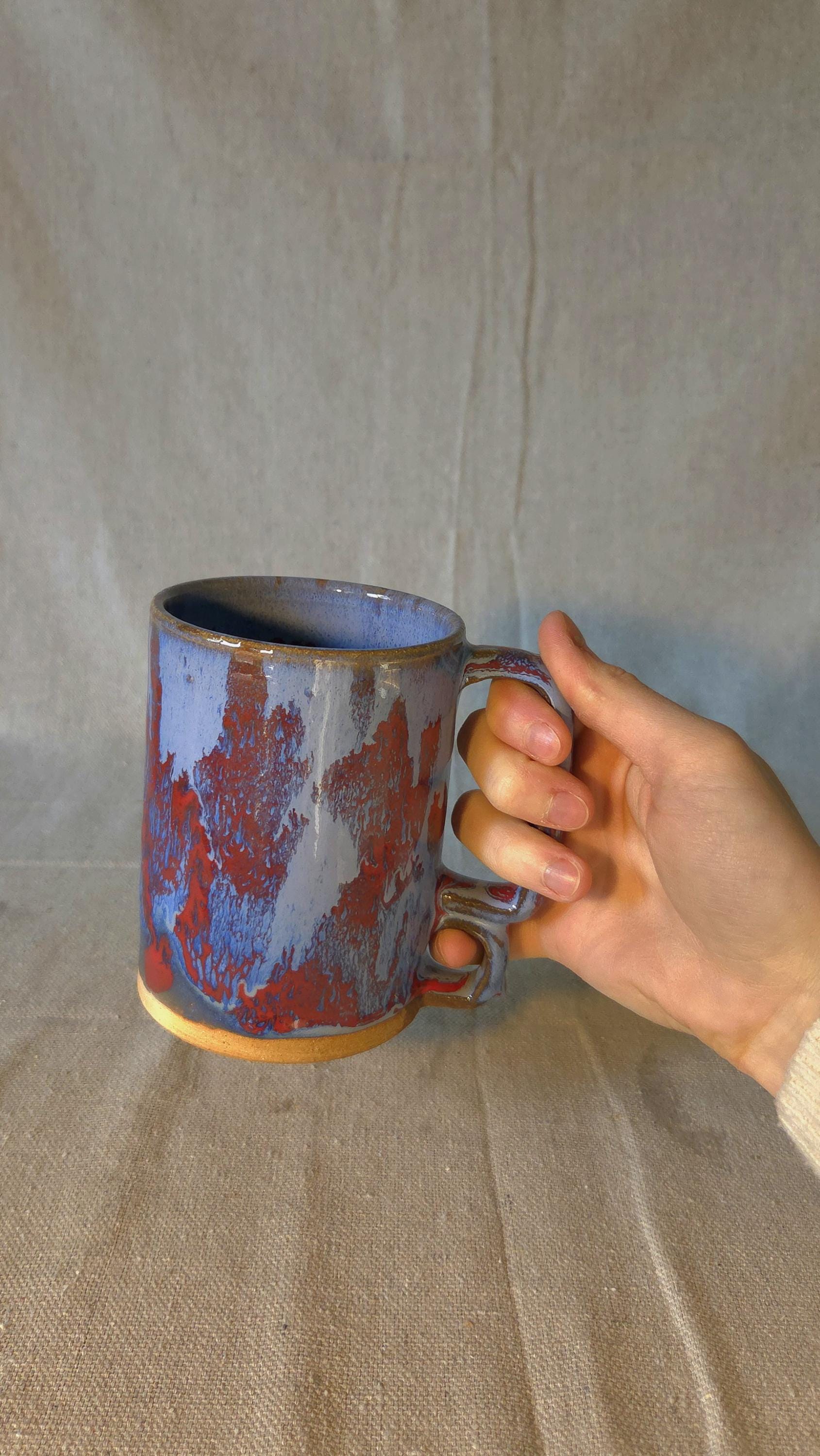 Square Funky Mug Handle | Coffee Mug | Handmade Ceramic Mug | Unique ...