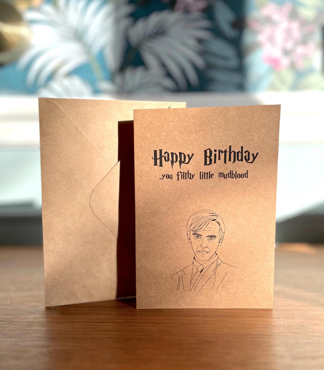 Birthday Card Harry Potter Draco Malfoy Happy Birthday Filthy Mudblood ...