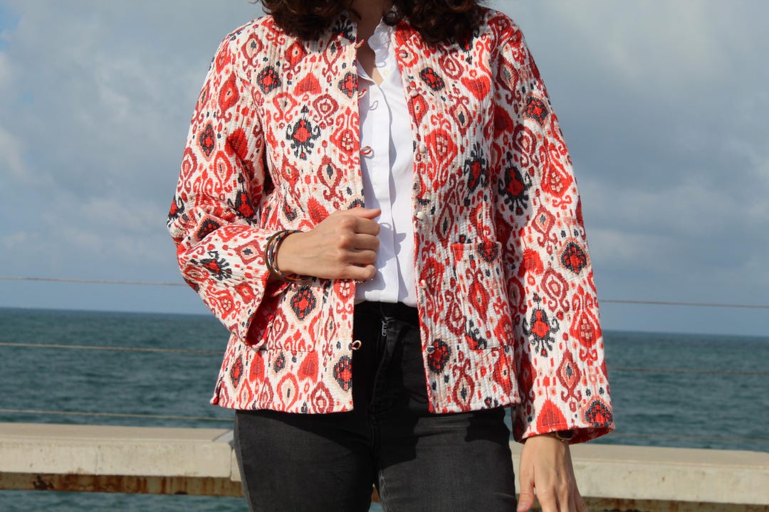 The Ember – Quilted Red Cotton Autumn Jacket | Reversible Jacket ...