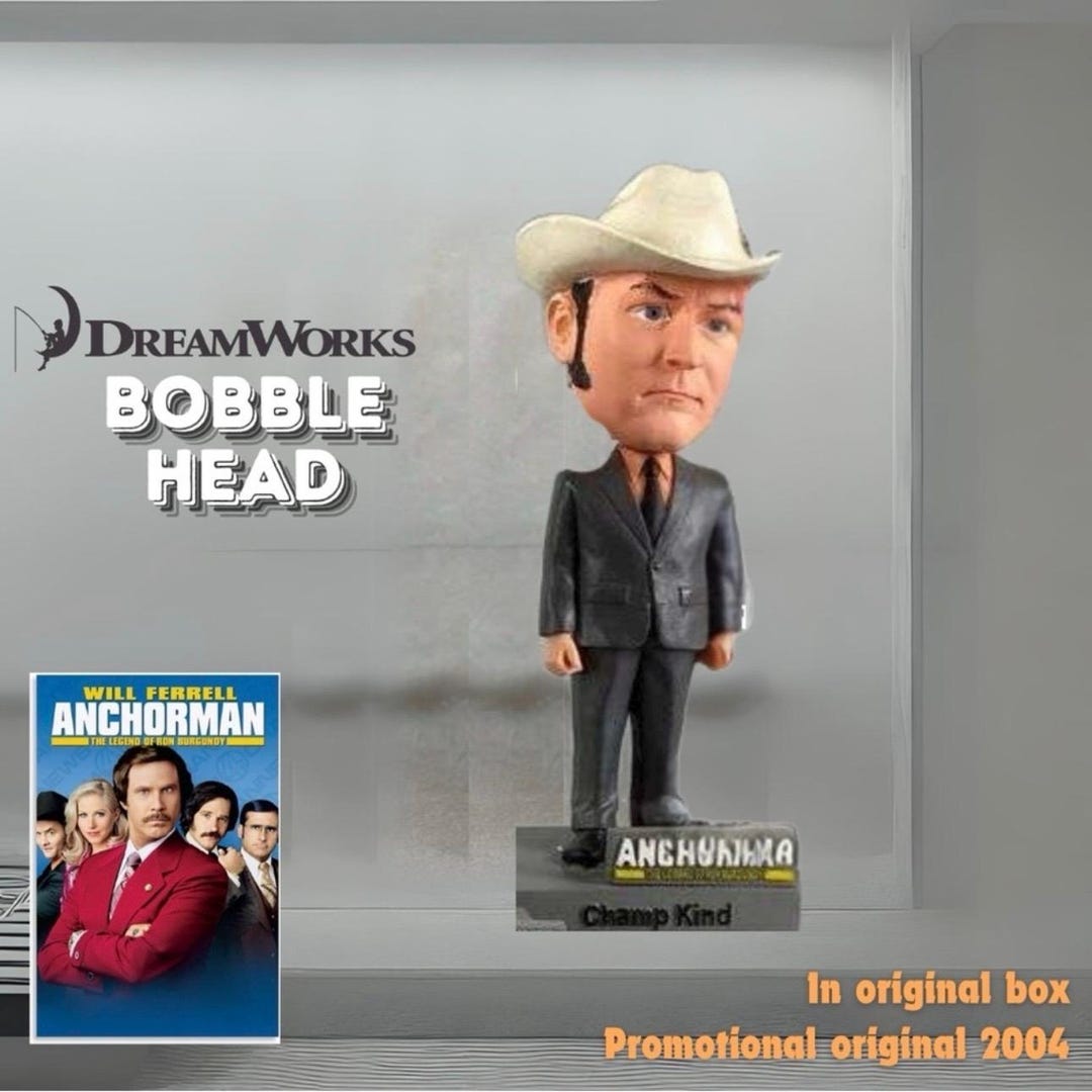2004 Dreamworks"champ Kind" Anchorman Movie Bobble Head Figure - Etsy