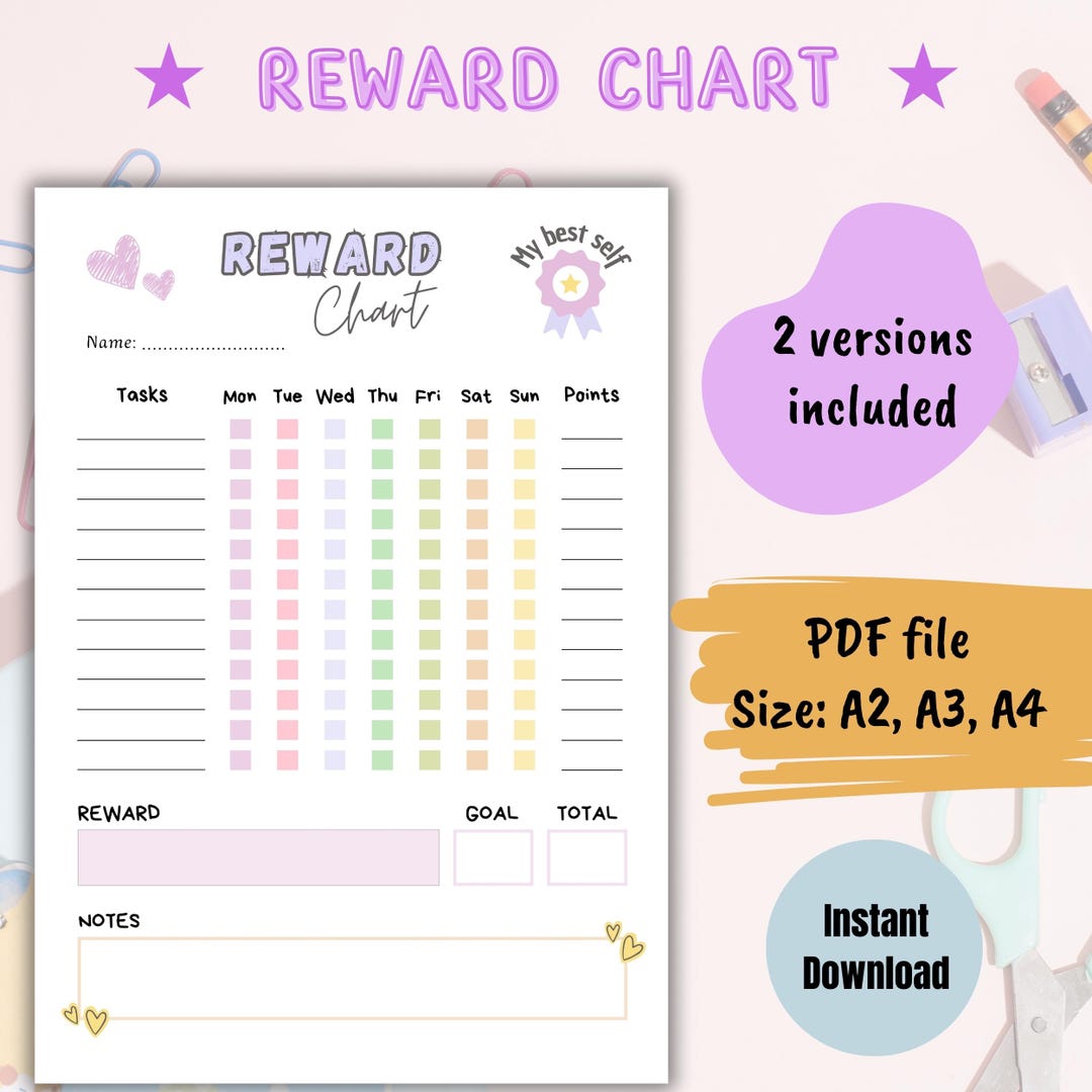 Reward Chart My Best Self Reward Chart Printable Printable Behavior ...