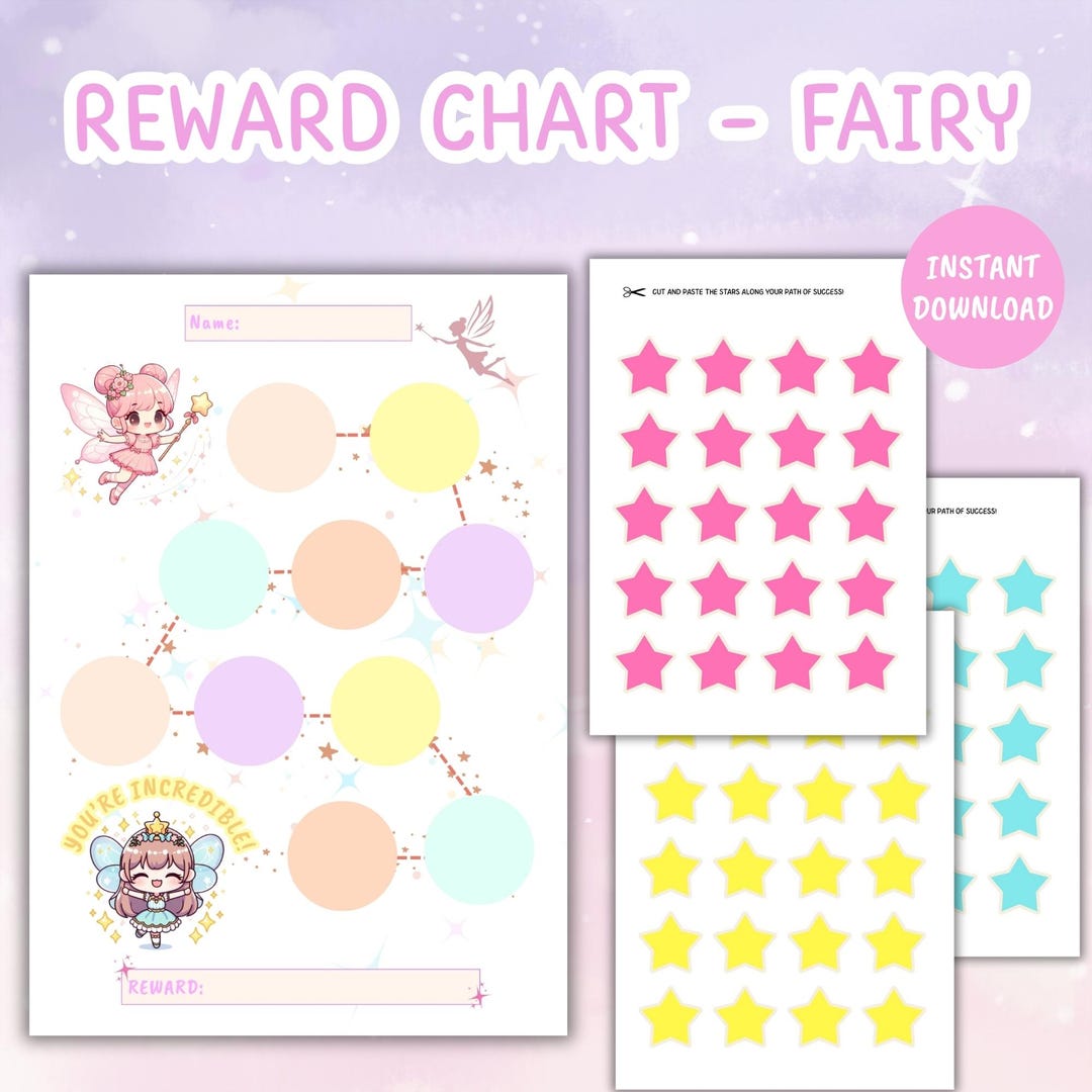 Magical Fairy Reward Chart – Printable Chore Chart for Kids (digital ...