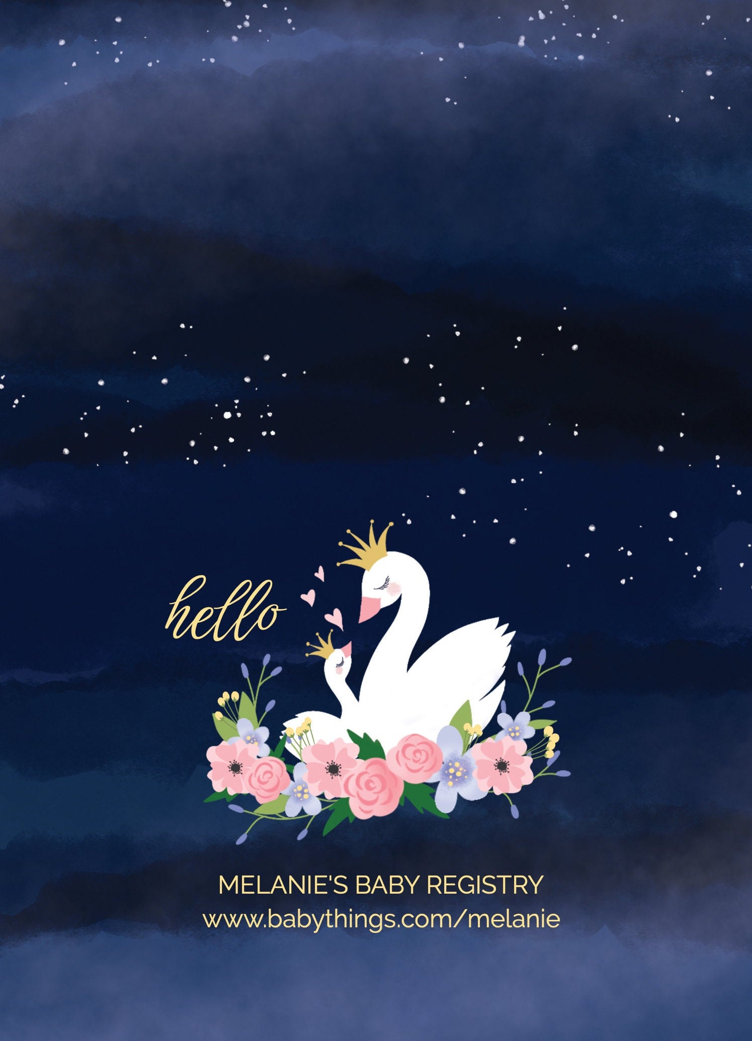 Swan Princess Baby Shower Invitation Announcement Editable Download 5x7 ...