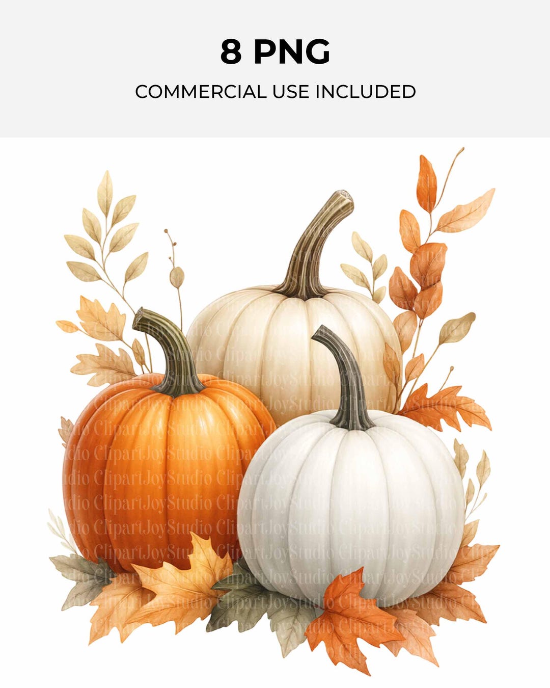 8 Pumpkin Clipart Bundle, Halloween Pumpkin PNG, Printable Junk ...