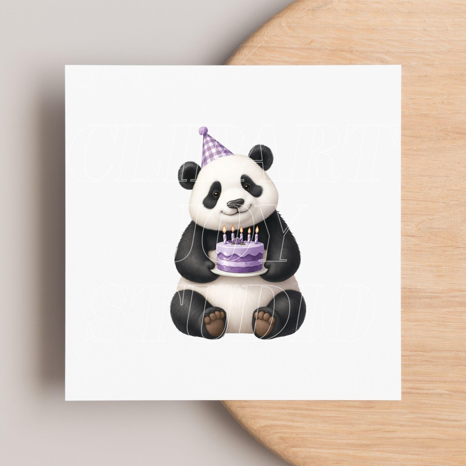 Watercolor Birthday Panda Clipart, Cute Panda PNG, Printable Junk ...